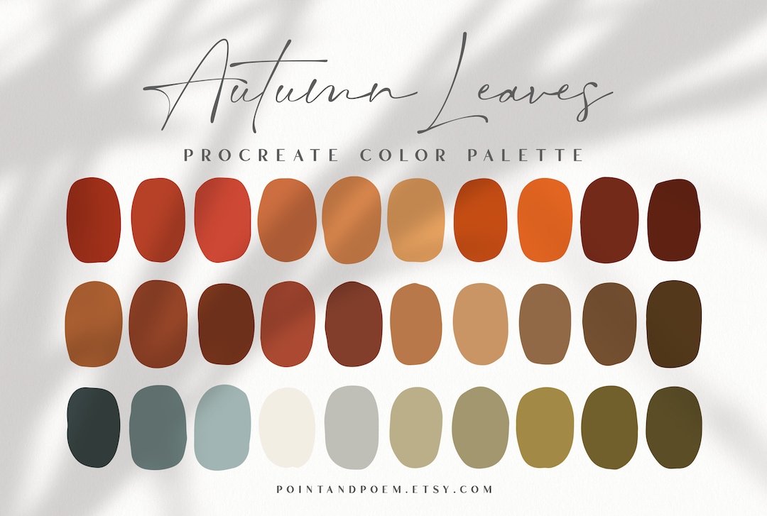 Procreate Palette | Color Swatches | Autumn Leaves | Fall Earth Tones ...