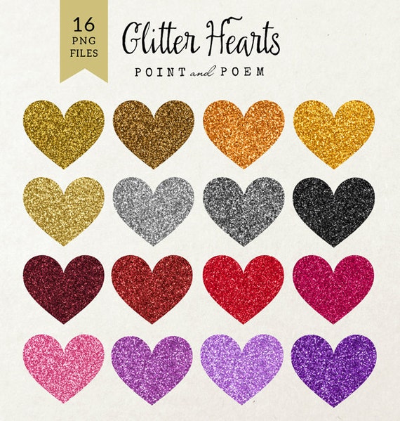 Happy Valentines Day Glitter Clipart Red