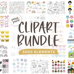 Clipart Bundle, Clipart Set, Hand Drawn Cliparts, Graphics Bundle ...