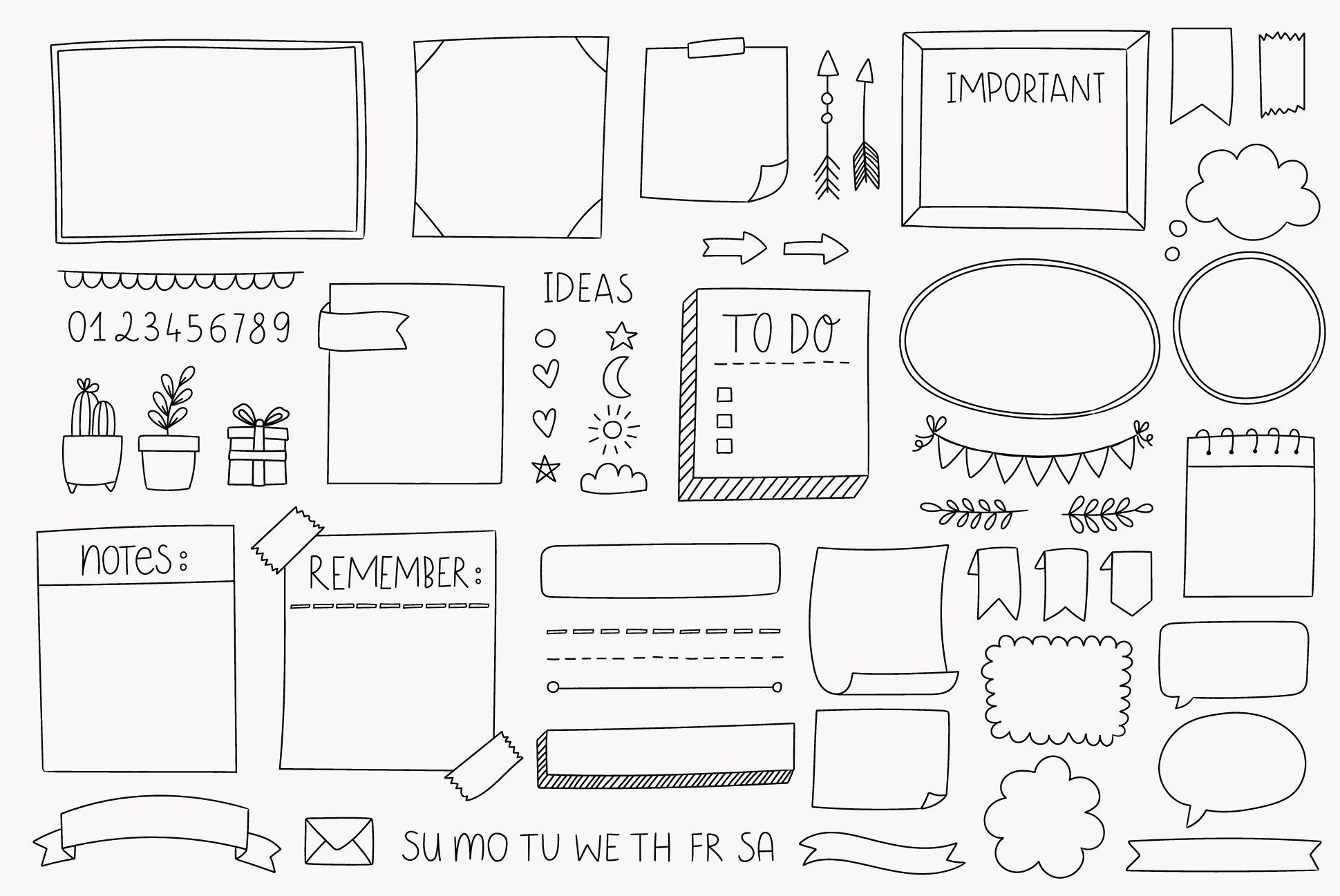 Back to School Planner Stickers Hand Drawn Design Elements - Etsy