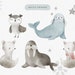Winter Watercolor Clipart, Cute Arctic Animals, Polar Animals ...