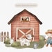 Farm Watercolor Clipart, Cute Farm Animals Digital Clip Art, Farm Baby ...