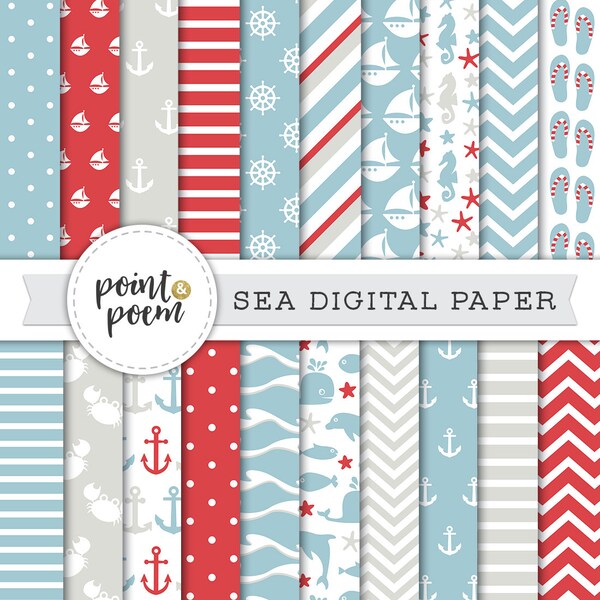 Navy and Red Chevron - Etsy