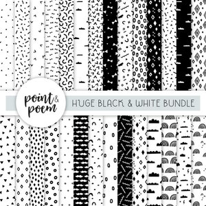 Digital Papers Black & White Digital Paper Pack Scandinavian - Etsy