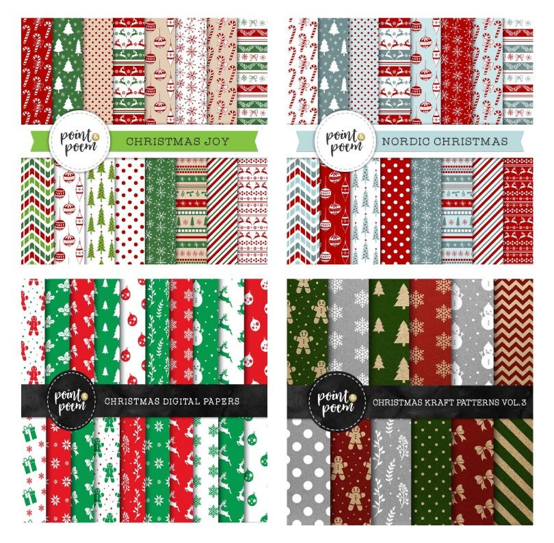 Christmas Digital Paper Bundle Over 300 Digital Papers | Etsy