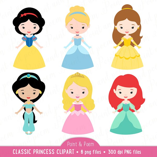 Princess Clipart - Etsy