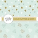 Gold Glitter Mint Digital Paper Scandi Doodle Glitter - Etsy