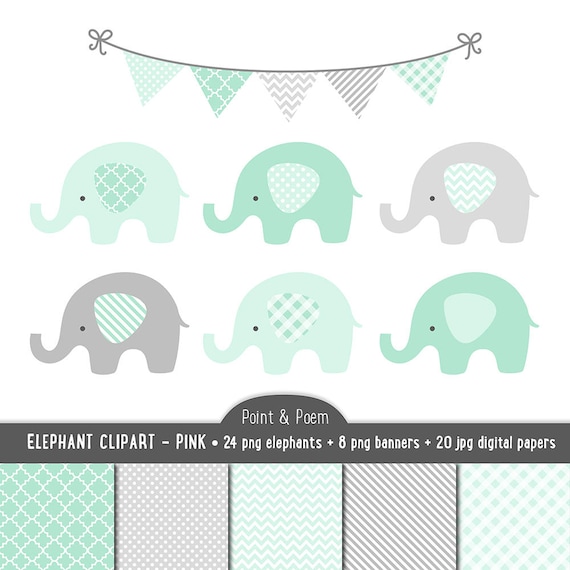 Mint Green Elephant Baby
