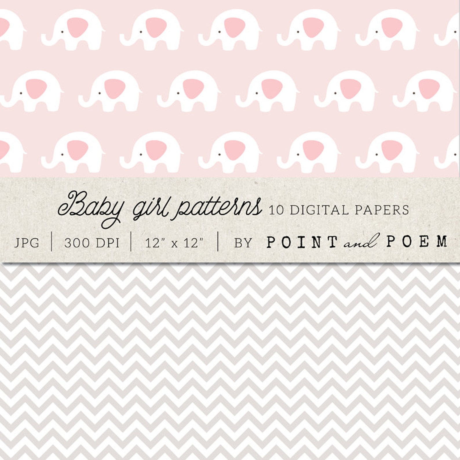 Baby Girl Digital Paper Its a Girl Patterns Baby Shower - Etsy