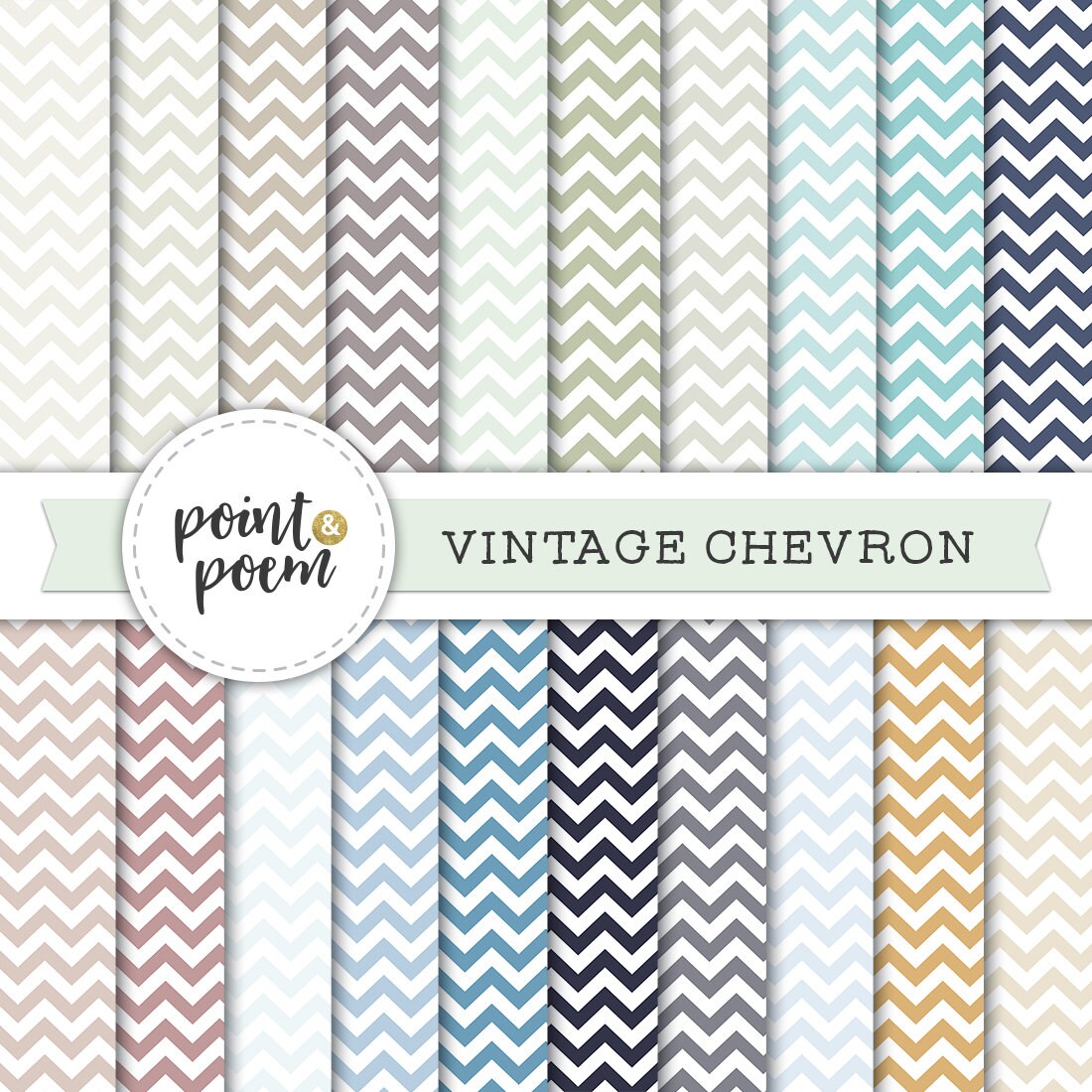 Chevron Digital Paper Vintage Retro Pastel Chevron | Etsy