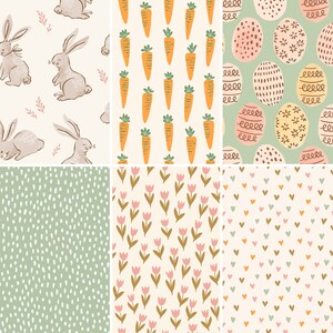 Easter Digital Papers, Spring Digital Papers, Doodle Rabbits and ...