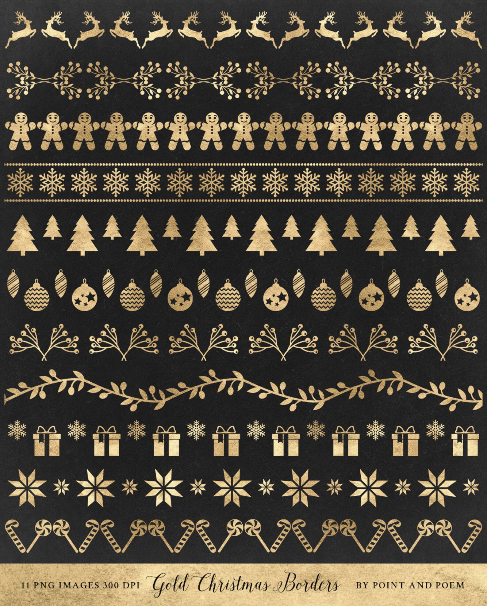 Christmas Clip Art Gold Borders Clipart Ribbons Text - Etsy