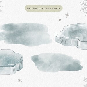 Winter Watercolor Clipart, Cute Arctic Animals, Polar Animals ...