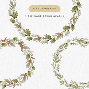 Cute Christmas Watercolor Clipart, Classic Christmas, Digital Planner ...