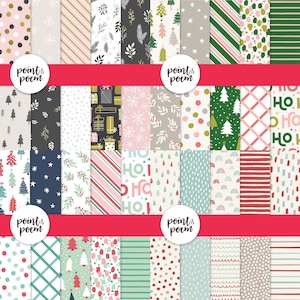 Christmas Digital Paper and Clip Art Bundle, 400 Digital Papers and ...