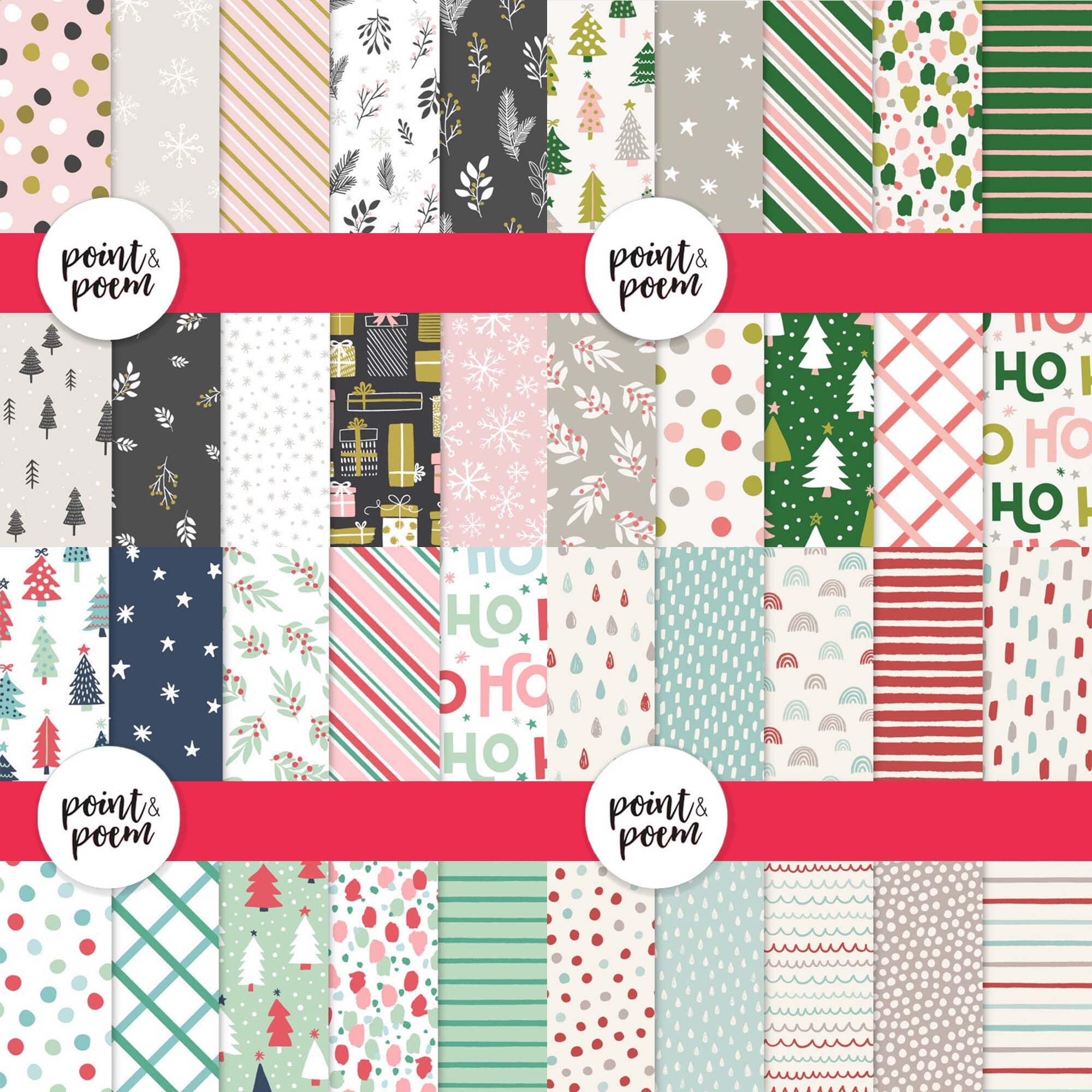 Christmas Digital Paper and Clip Art Bundle 400 Digital - Etsy