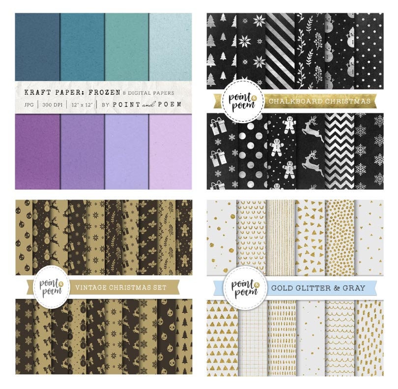 Christmas Digital Paper Bundle Over 300 Digital Papers | Etsy