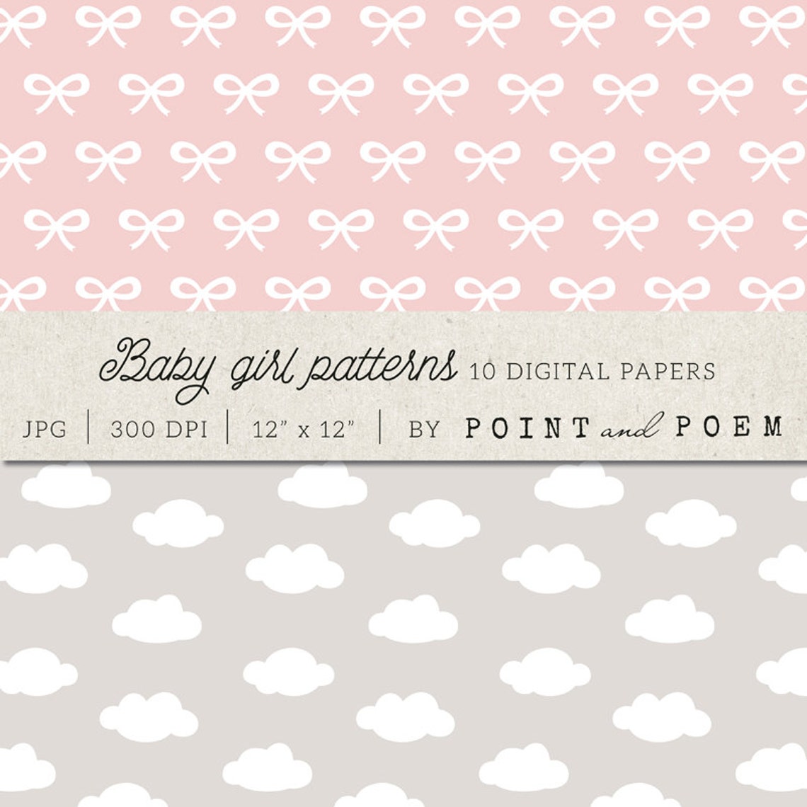 Baby Girl Digital Paper Its a Girl Patterns Baby Shower - Etsy
