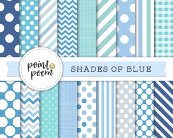 Blue Digital Scrapbook Paper - Etsy