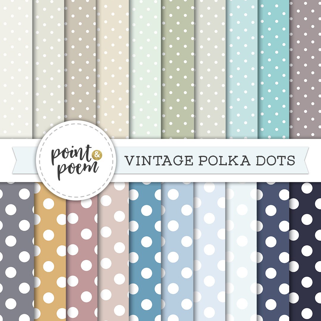 Polka Dots Digital Paper, Vintage Backgrounds, Retro, Neutral ...