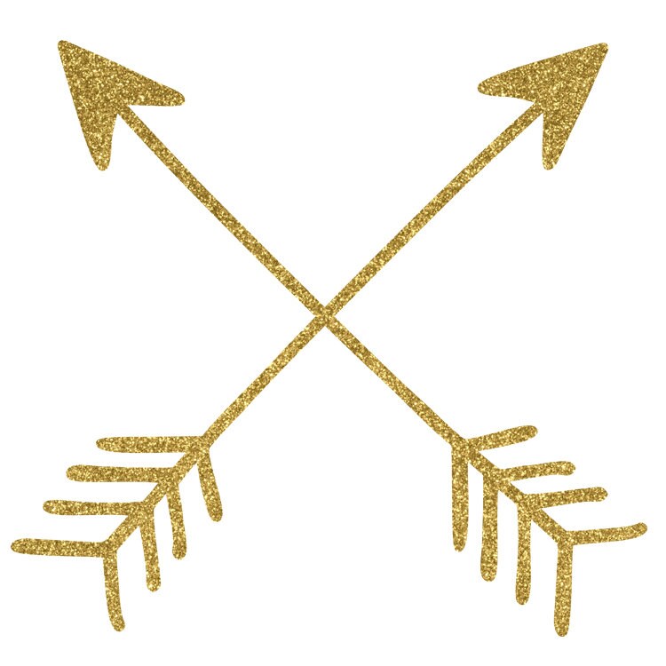 Hand Drawn Clipart Gold Arrows Clip Art Glitter Tribal | Etsy UK