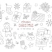 Cute Christmas Digital Stamps. Coloring Doodle Christmas Clipart ...