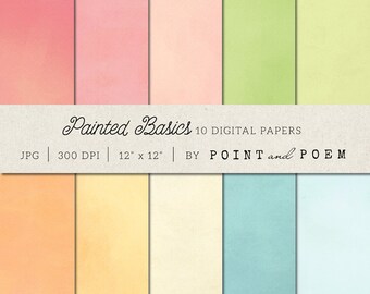 Spring Digital Paper Flowers Bird Pink Green Yellow Polka