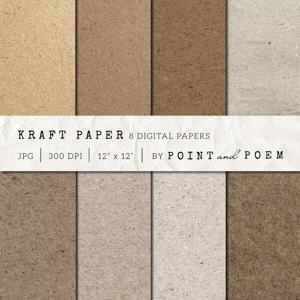Digital Paper Kraft - Etsy