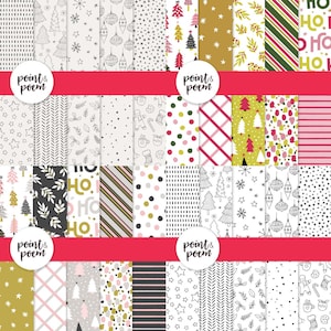 Christmas Digital Paper and Clip Art Bundle, 400 Digital Papers and ...