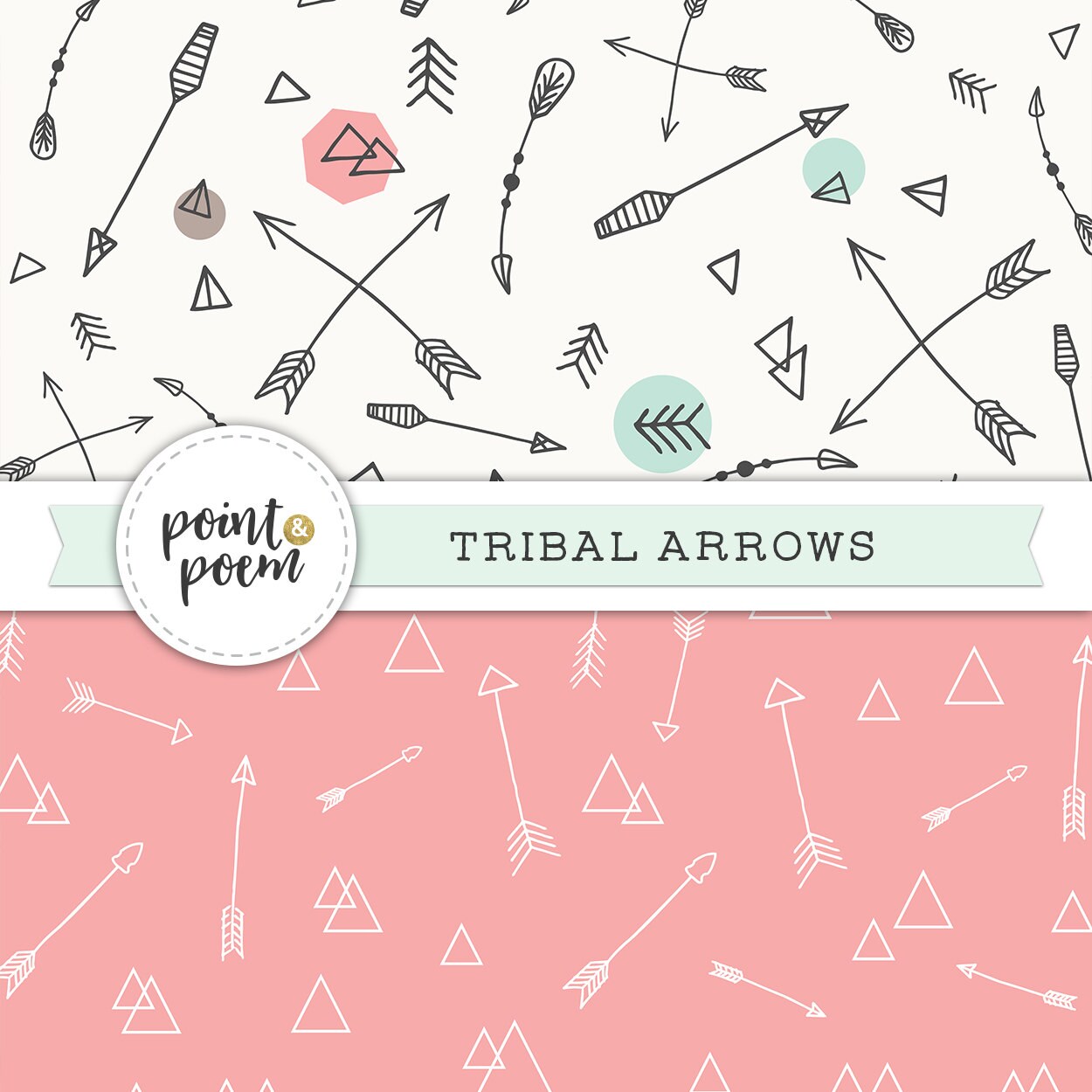 Tribal Arrows Digital Paper Hand Drawn Doodle Arrows Pink | Etsy