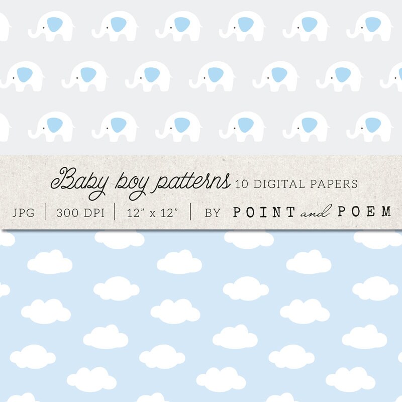 Baby Boy Digital Paper Its a Boy Patterns Baby Shower Blue - Etsy Australia