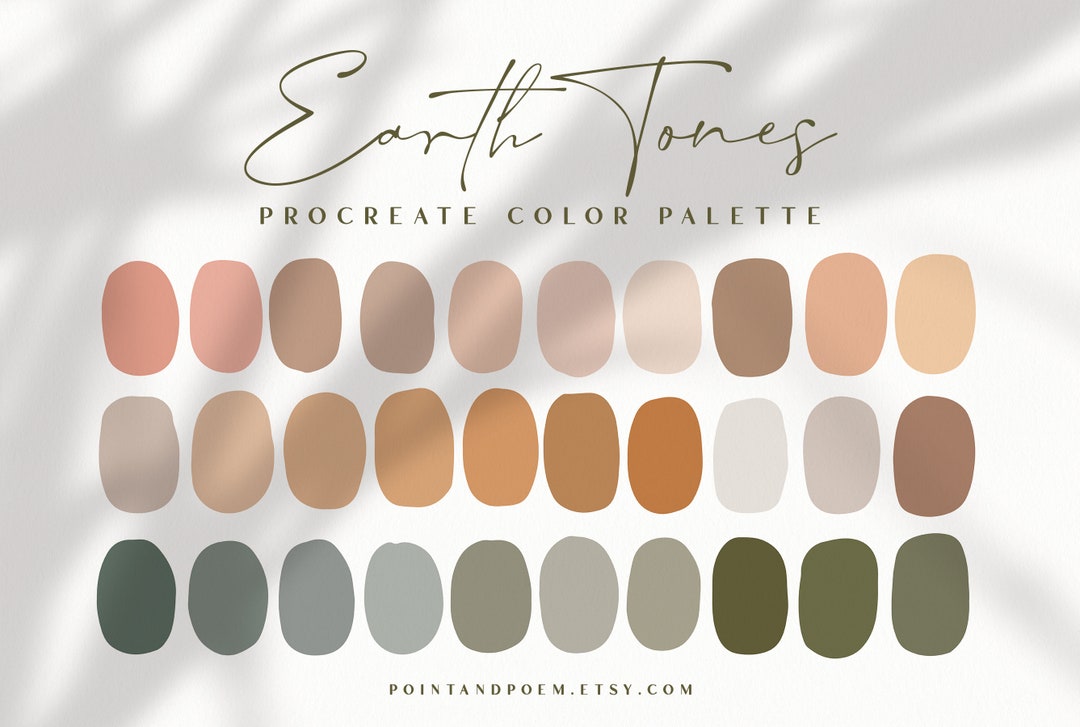 Procreate Color Palette | Color Swatches | Earth Tones | Warm Retro ...