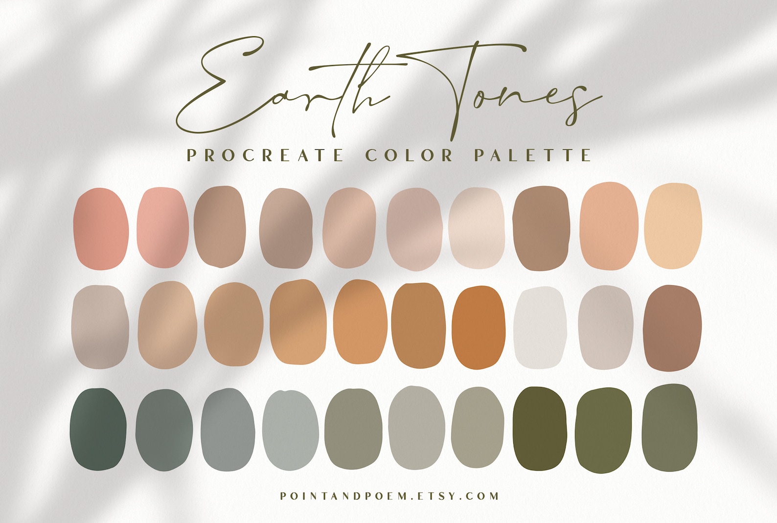 Procreate Color Palette | Color Swatches | Earth Tones | Warm Retro ...