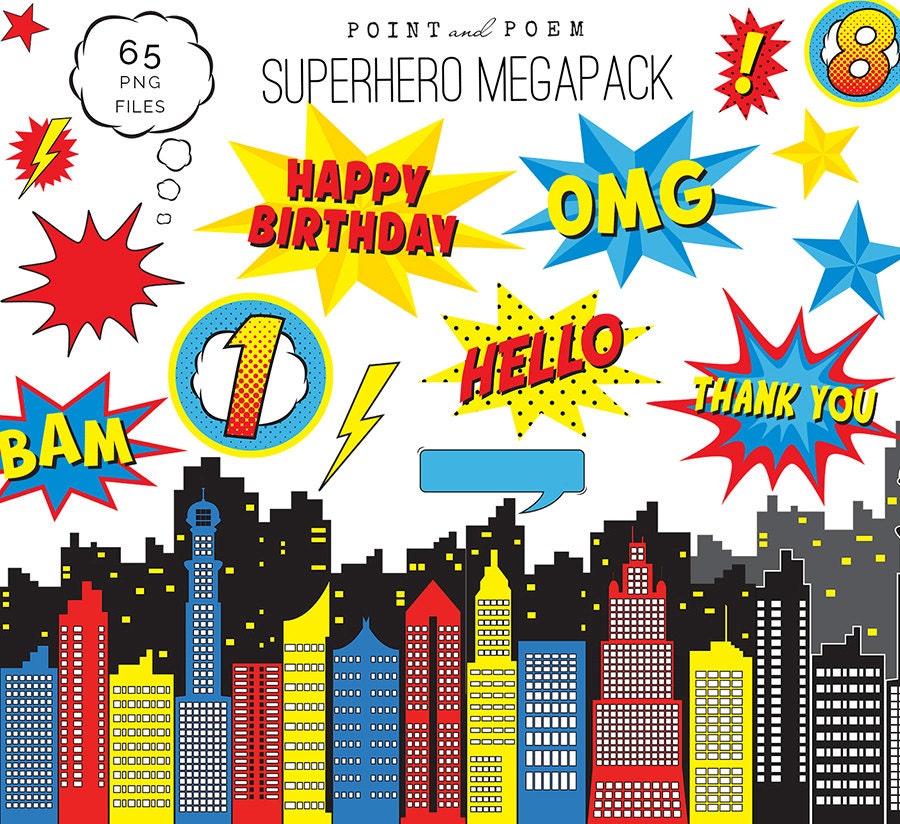 Superhero Cityscape Clipart