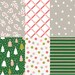 Christmas Digital Paper, Green Red Pink Beige Scandi Christmas Digital ...