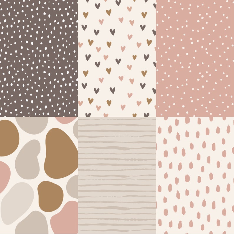 Boho Doodle Seamless Digital Papers Earth Tones Boho Digital - Etsy