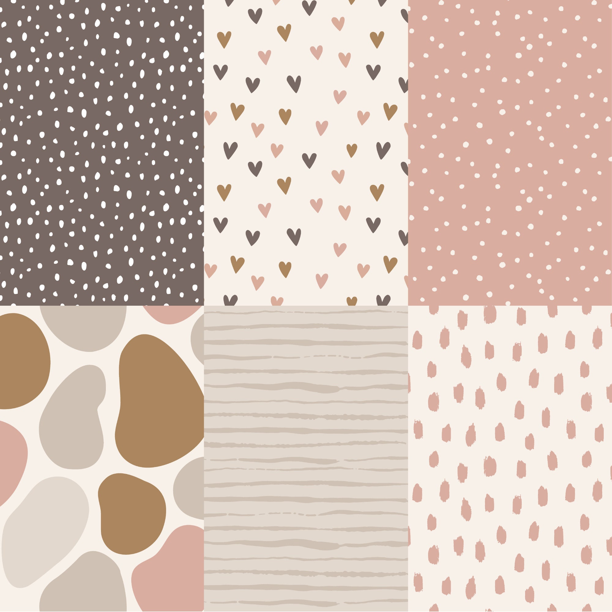 Boho Doodle Seamless Digital Papers Earth Tones Boho Digital - Etsy