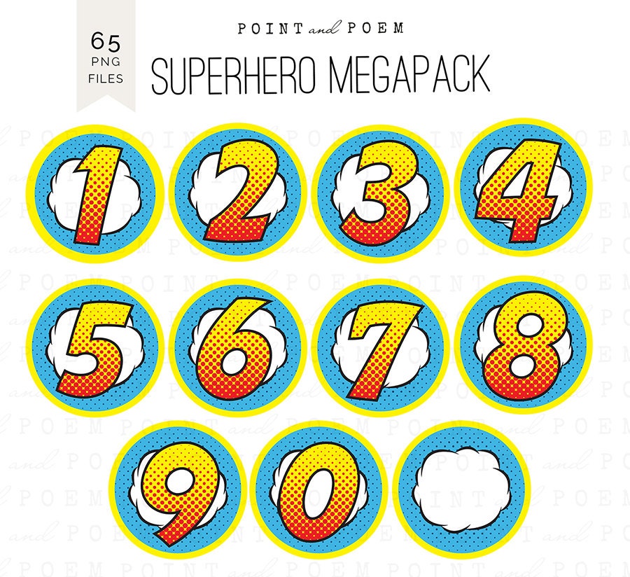 Superhero Clipart Commercial Use Clip Art Megapack Text and | Etsy India