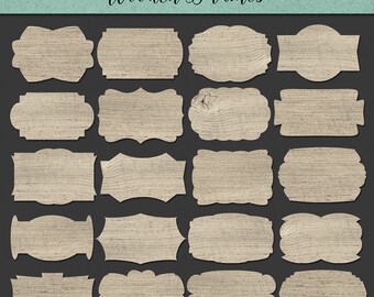 Kraft Paper Labels Clipart Cardboard Labels Clip Art - Etsy