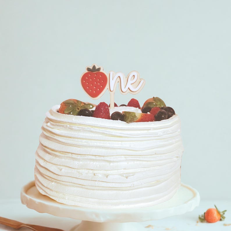 Berry First Birthday Cake Topper | Strawberry ONE - Etsy
