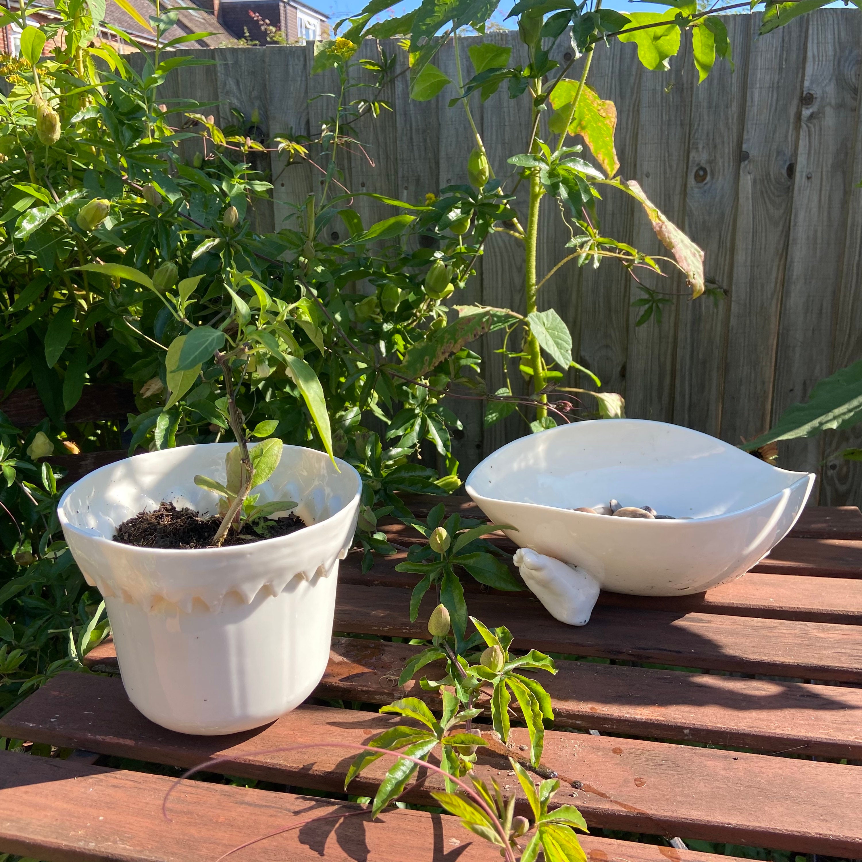 porcelain flower pot, porcelain fun fair inspired pot, orchid pot ...