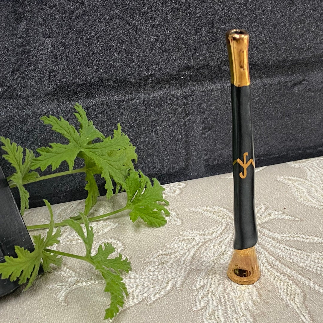 Black and Gold Slender Smoking Pipe - Etsy Australia