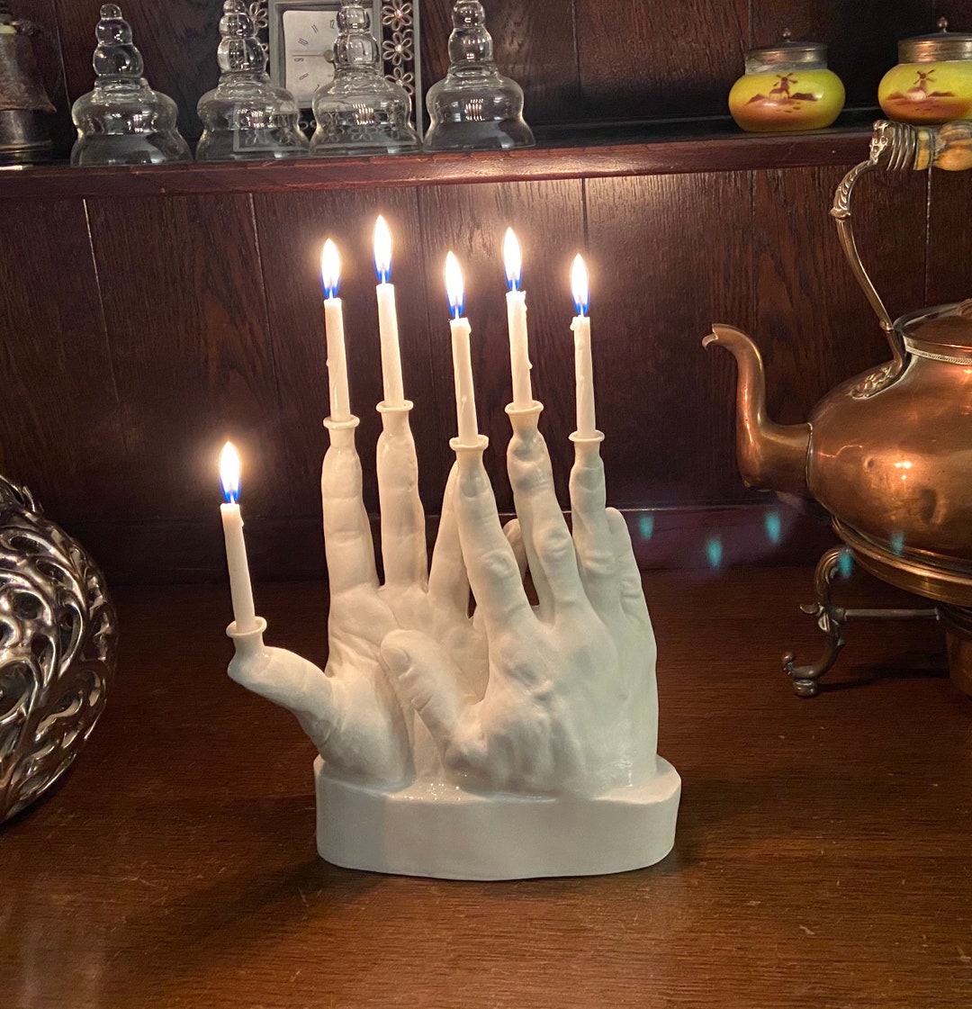Hand Shape Menorah, Festive Candle Stick - Etsy