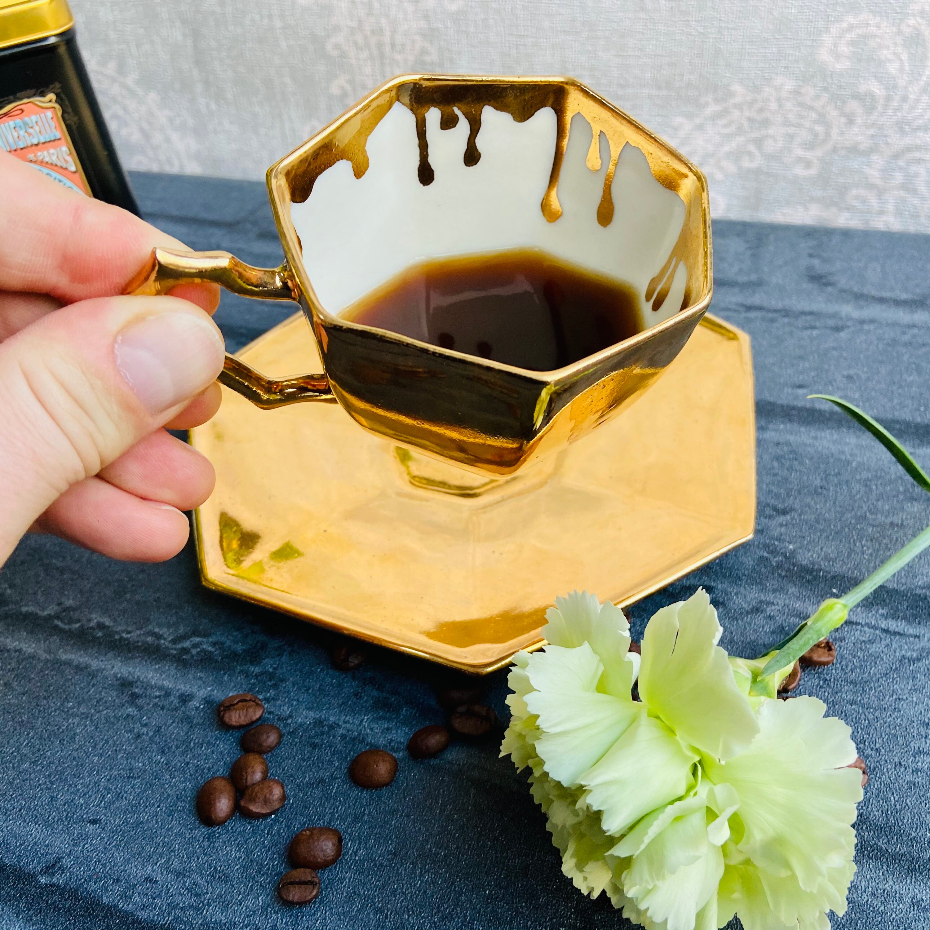 Posh Elegant Tea / Gold Coffee Cup - Etsy