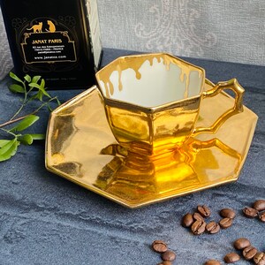 Posh Elegant Tea / Gold Coffee Cup - Etsy