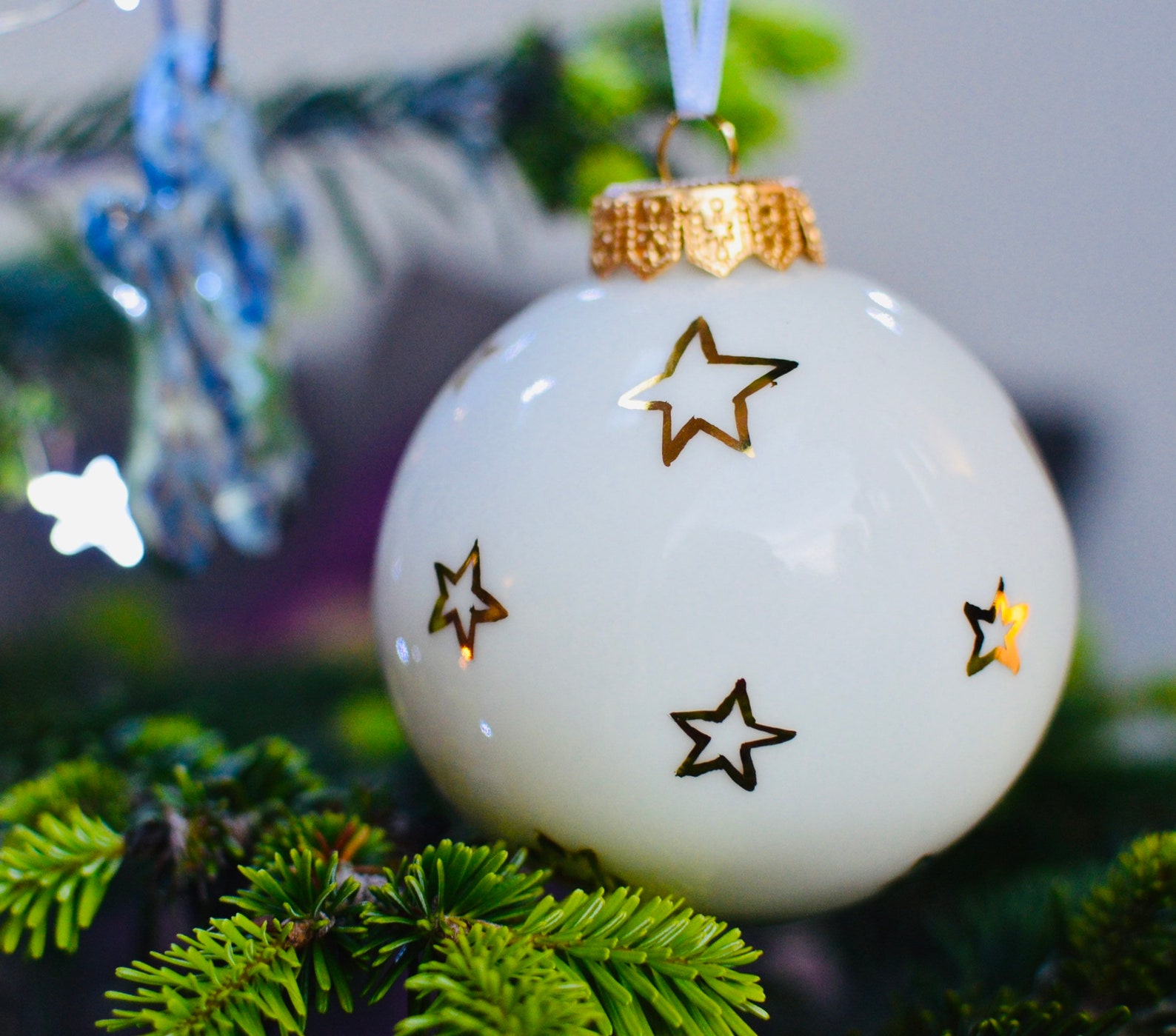 Gold Shooting Star, Christmas Bauble, - Etsy