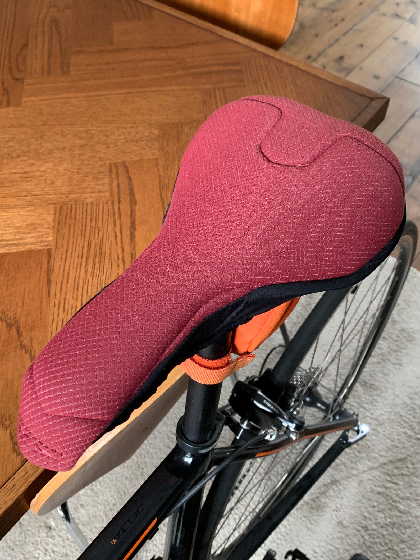 Ruby & Black Padded Bike Seat Cover With Eco Friendly Textiles. High ...