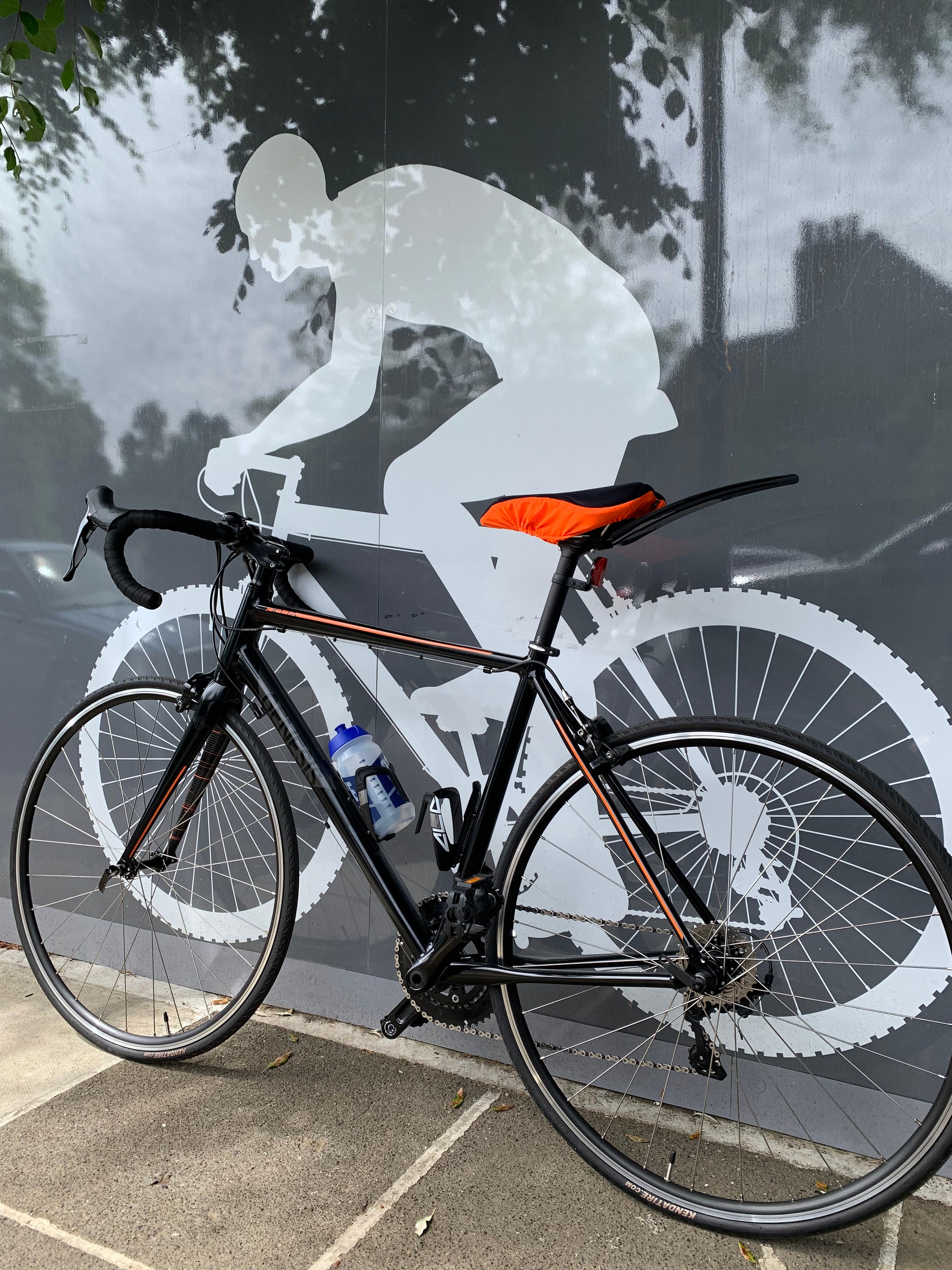 Black and Orange Padded Bike Seat Cover With Eco Friendly Textiles ...