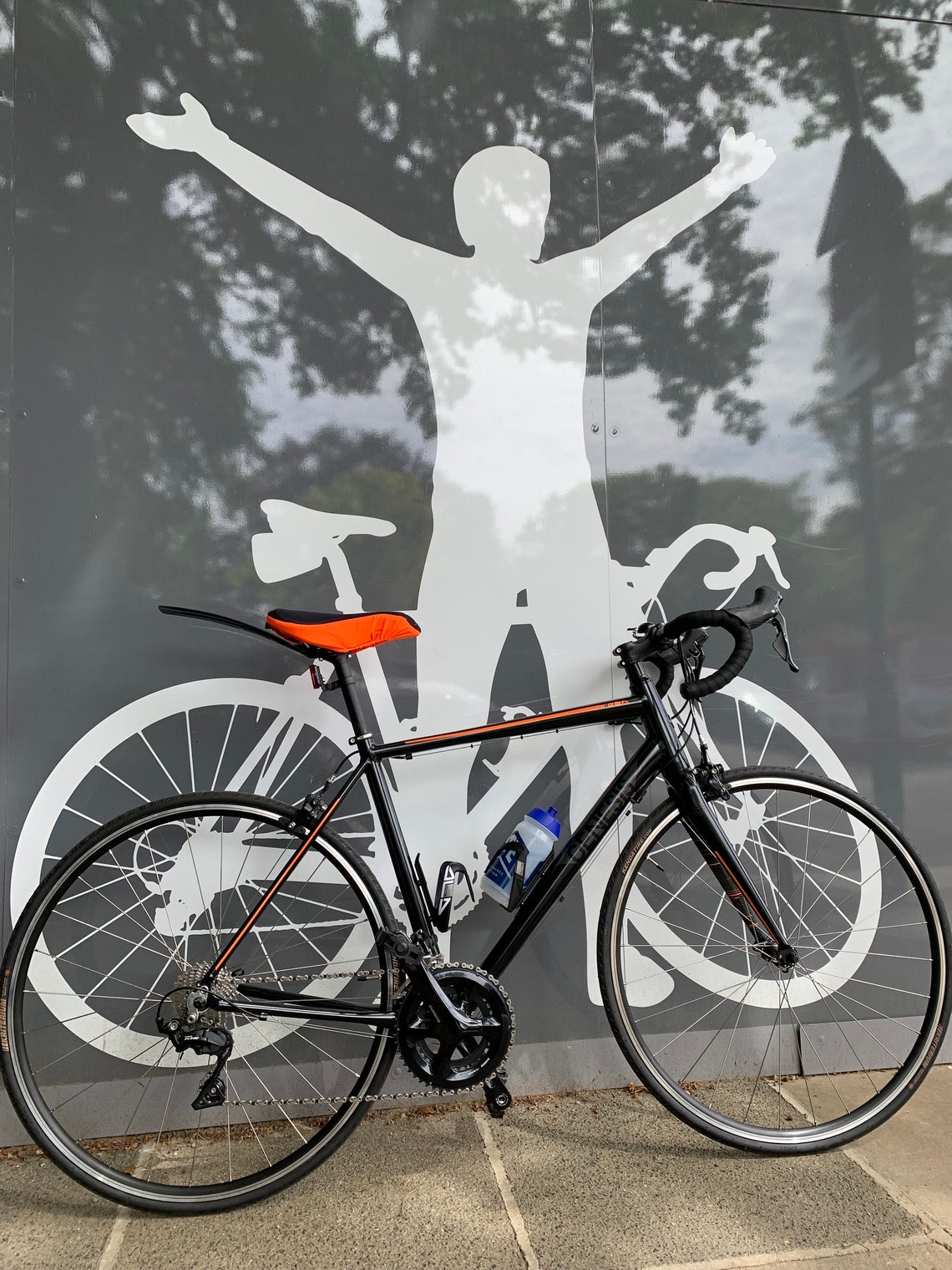 Black and Orange Padded Bike Seat Cover With Eco Friendly Textiles ...