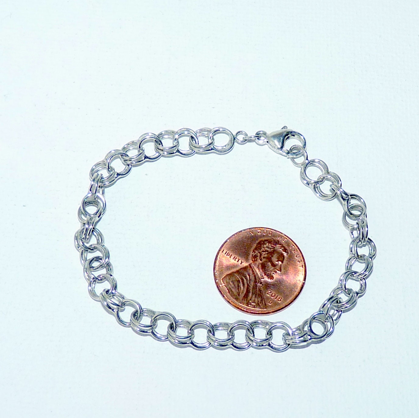 Vintage Sterling Silver Linked Chain Bracelet 7" 925 Silver Bracelet ...